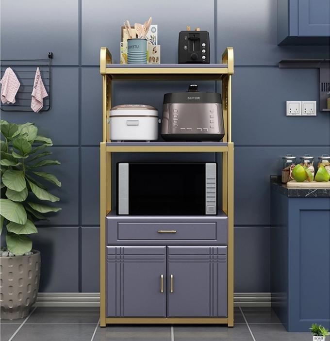 5 Lapisan Rak Dapur Stainless Steel Rak Microwave Oven Cabinet